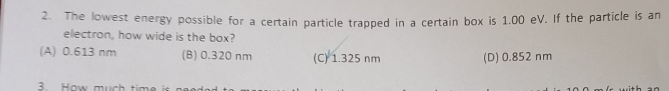 Solved The lowest energy possible for a certain particle | Chegg.com
