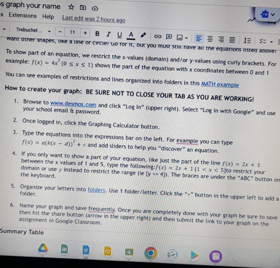 Task Use equations of lines and restrictions, to | Chegg.com