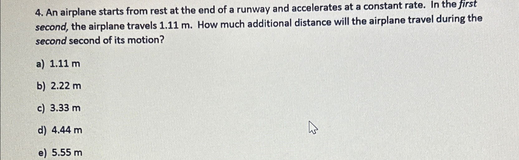 Solved An airplane starts from rest at the end of a runway | Chegg.com