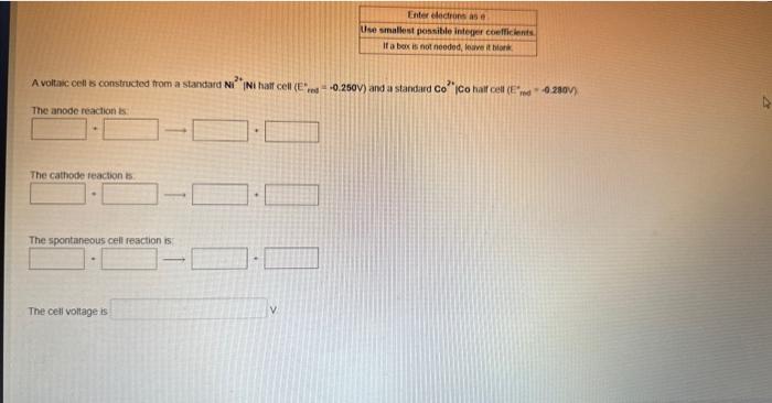 Solved The anode reaction is: The cathode reaction is The | Chegg.com