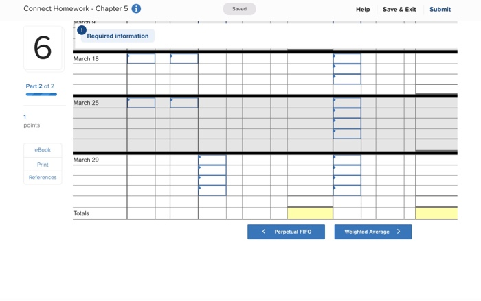 Solved Connect Homework - Chapter 5 0 Saved Help Save & Exit | Chegg.com