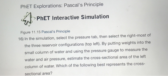 PhET Explorations: Pascal's Principle PhET | Chegg.com