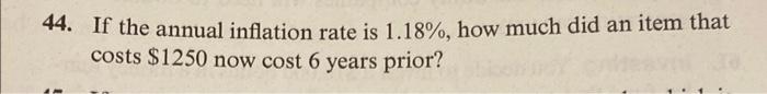 Solved Inflation For Exercises 41 and 42, assume an annual | Chegg.com