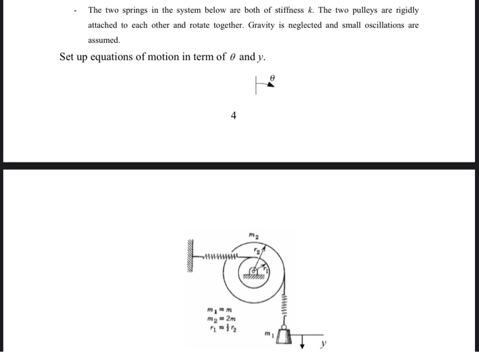 Solved - The two springs in the system below are both of | Chegg.com