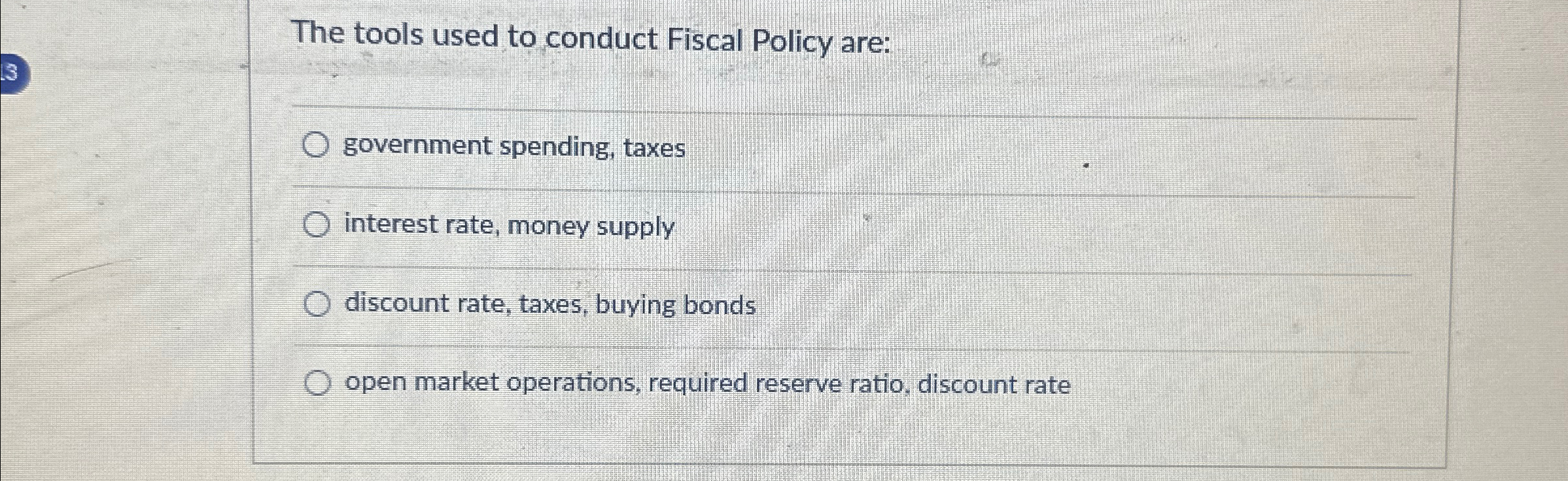 Solved The tools used to conduct Fiscal Policy | Chegg.com