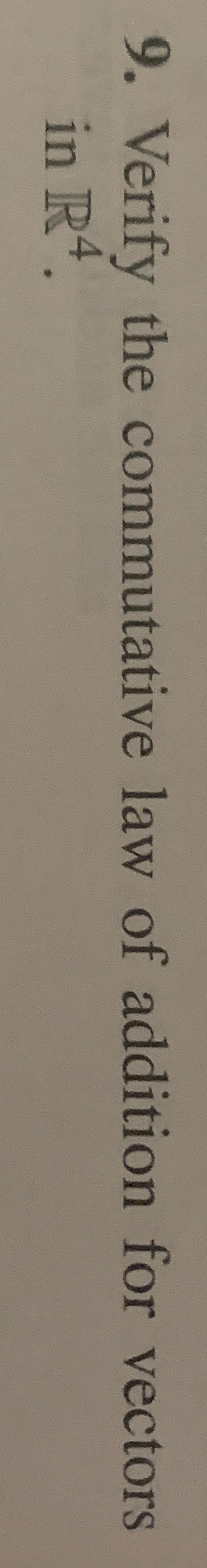 Solved Verify the commutative law of addition for vectors in | Chegg.com