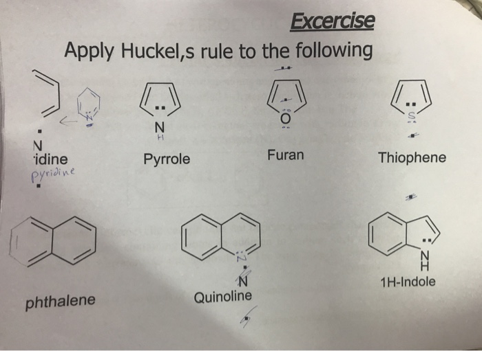Solved Excercise Apply Huckel,s rule to the following N | Chegg.com