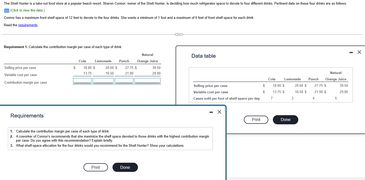 Solved 1. ﻿Calculate the contribution margin per case of | Chegg.com