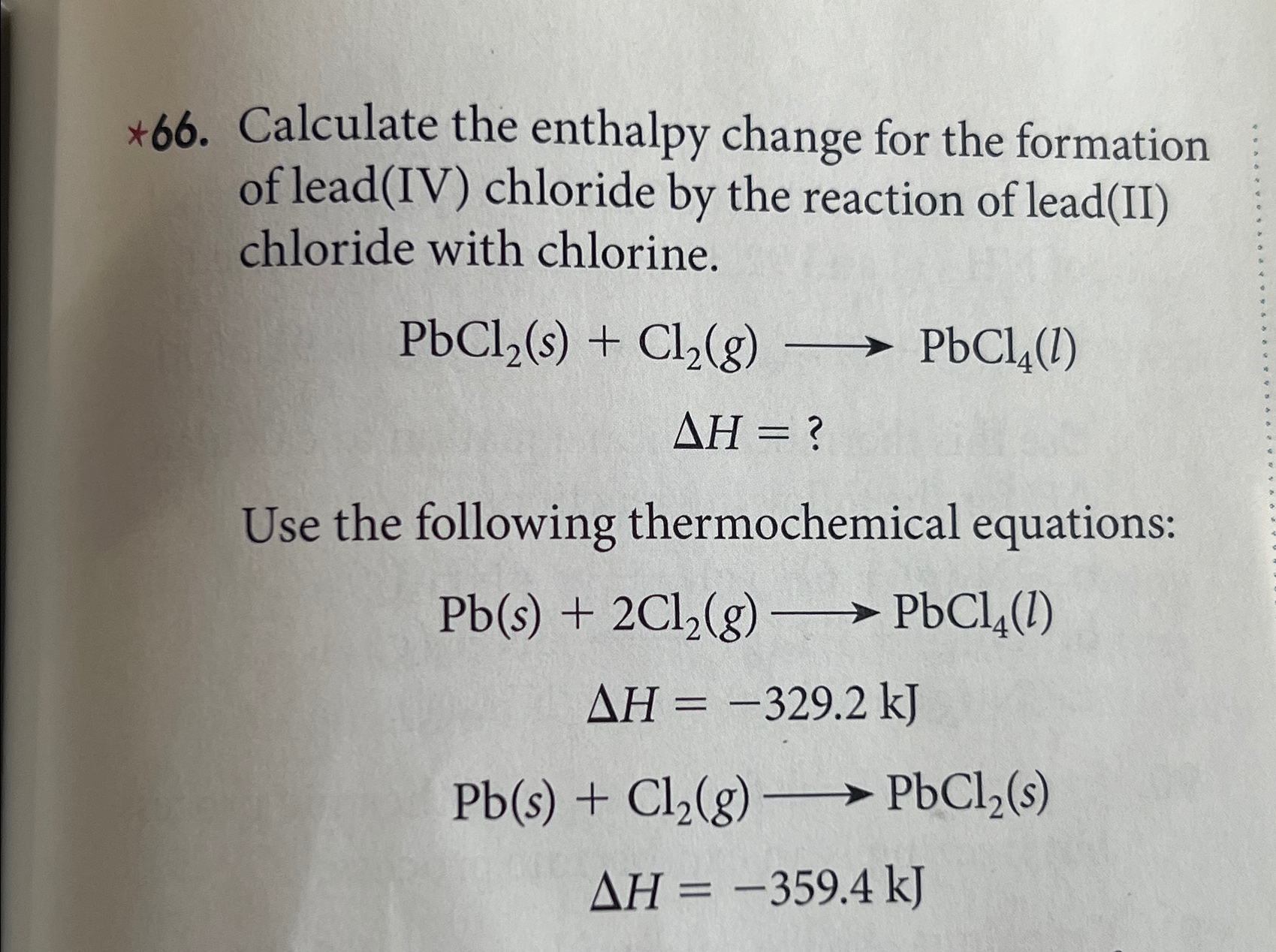 Solved *** 66. ﻿Calculate the enthalpy change for the | Chegg.com