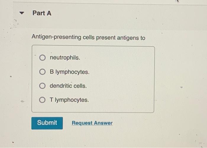 Solved Antigen-presenting cells present antigens to | Chegg.com