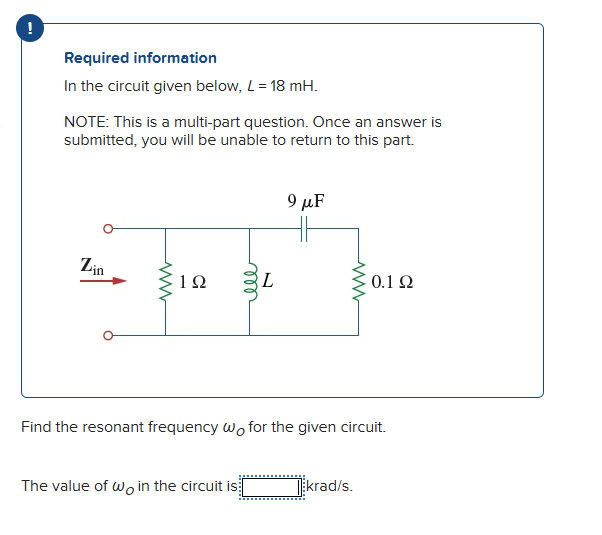 Solved Required informationIn ﻿the circuit given below, | Chegg.com