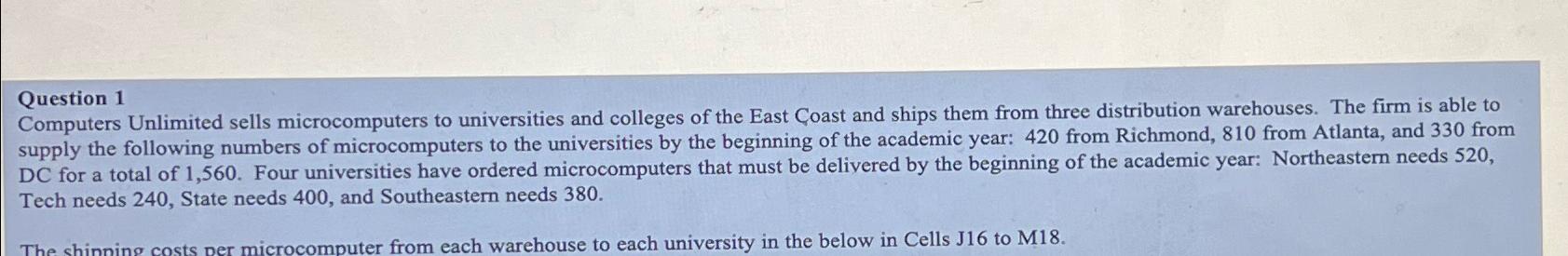 Solved Question 1Computers Unlimited sells microcomputers to | Chegg.com
