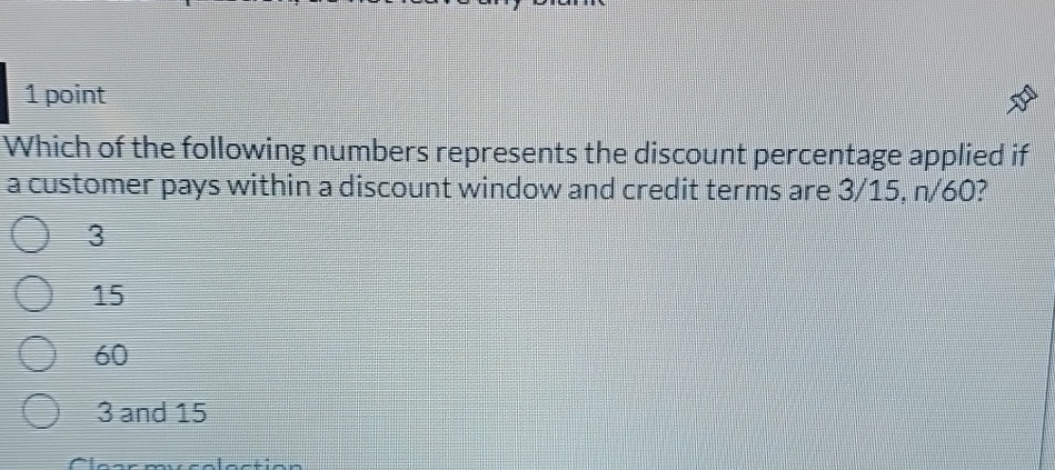 Solved 1 ﻿pointWhich of the following numbers represents the | Chegg.com
