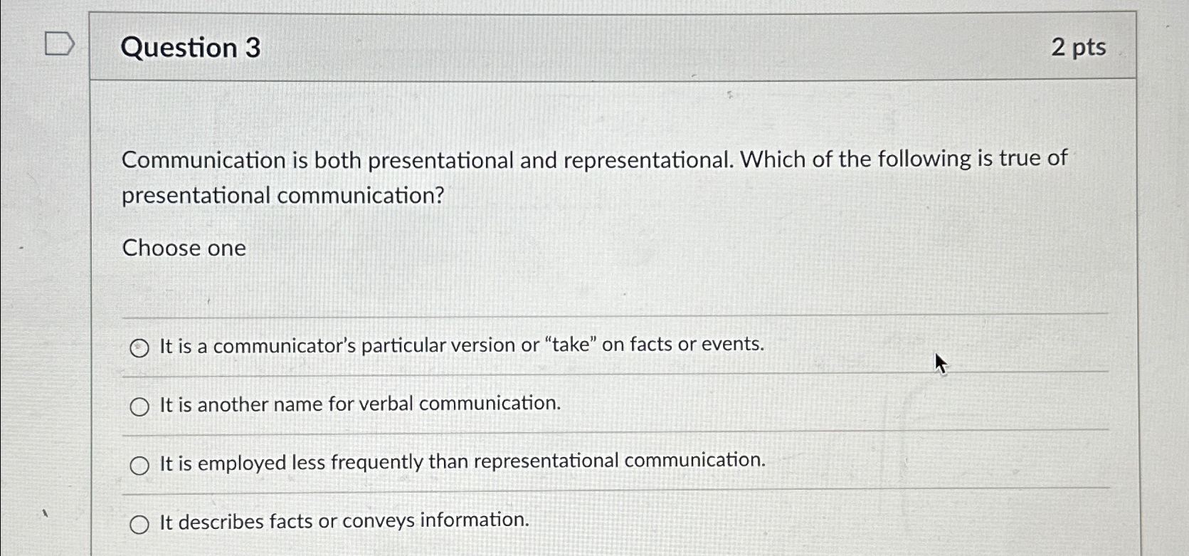 Solved Question 32 ﻿ptsCommunication is both presentational | Chegg.com