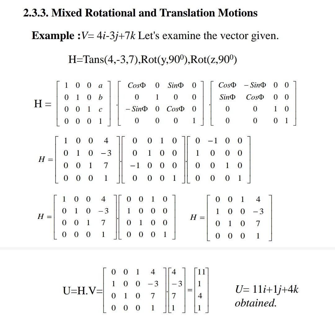 Solved Example-1 : Obtain the homogeneous transformation | Chegg.com