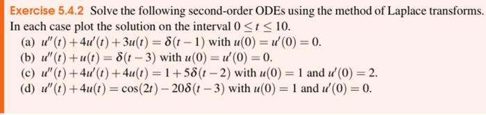 Solved Exercise 5.4.2 Solve the following second-order ODEs | Chegg.com