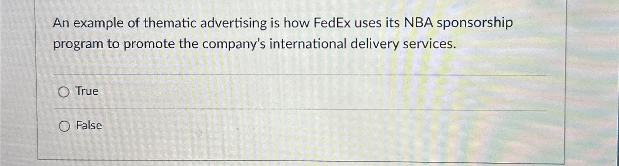 Solved An example of thematic advertising is how FedEx uses | Chegg.com