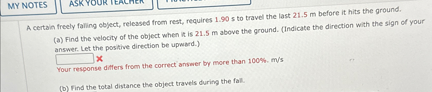 Solved A certain freely falling object, released from rest, | Chegg.com