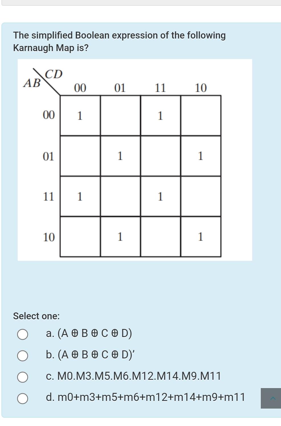 Solved The simplified Boolean expression of the following | Chegg.com