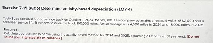 Solved Exercise 7-15 (Algo) Determine activity-based | Chegg.com