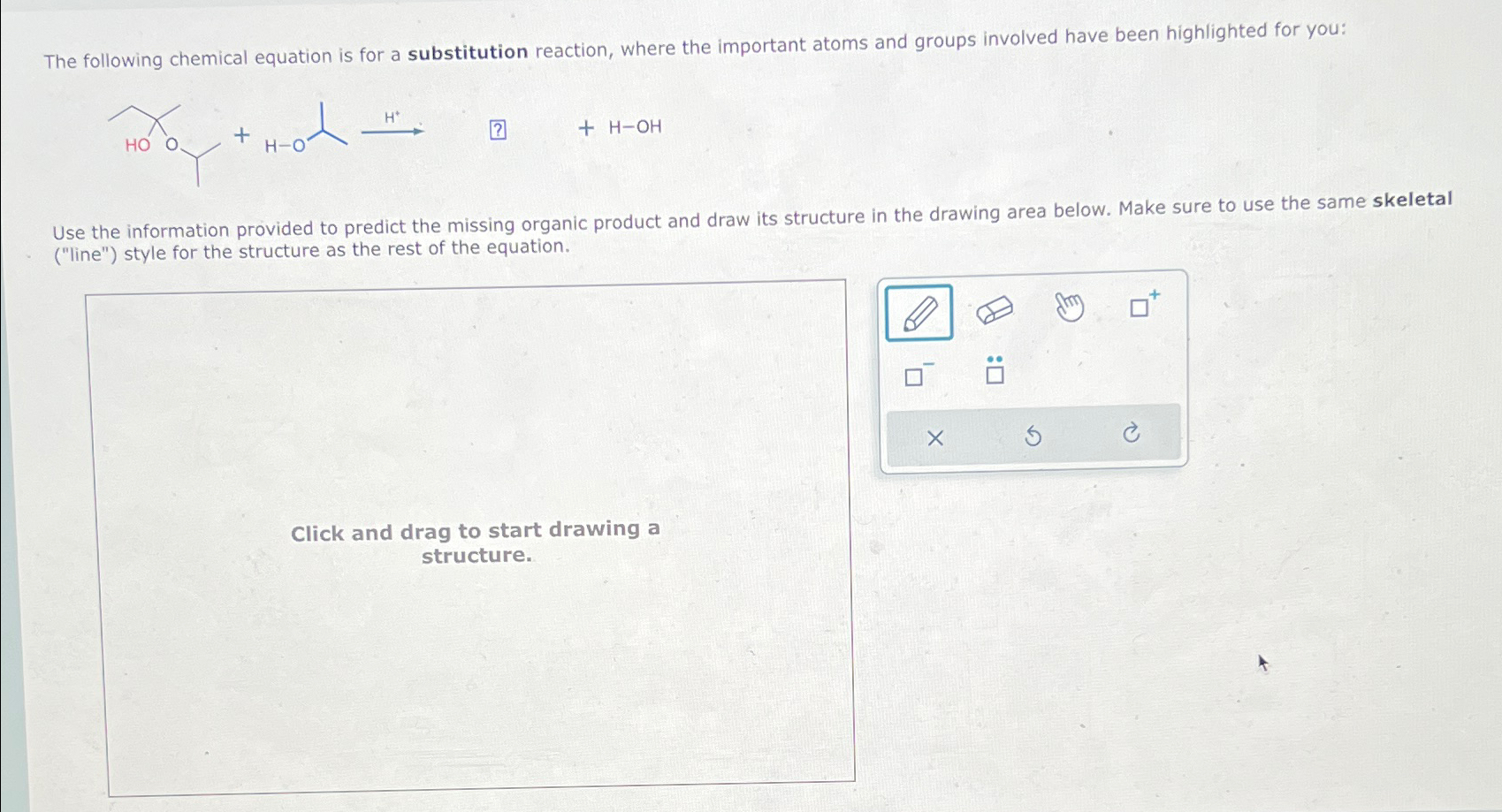 Solved The following chemical equation is for a substitution | Chegg.com
