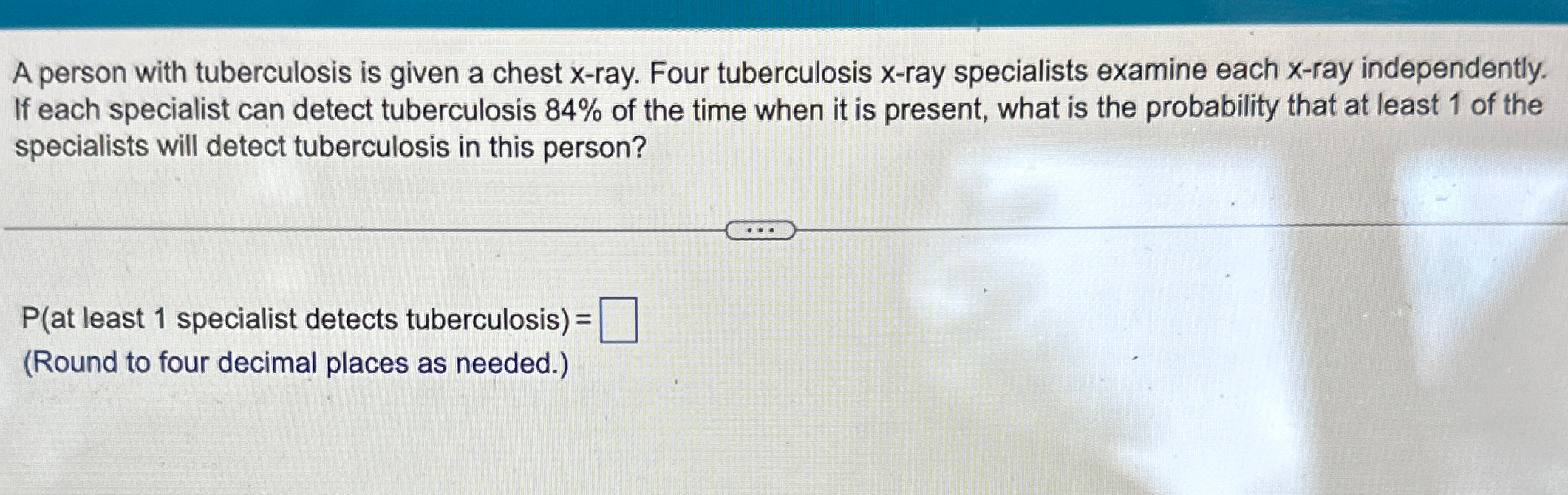 Solved A person with tuberculosis is given a chest x-ray. | Chegg.com