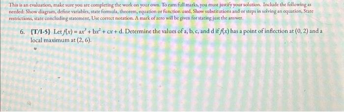 Solved This is an evaluation, make sure you are completing | Chegg.com