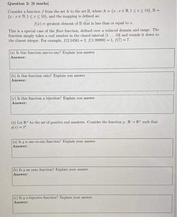 Solved Consider a function f from the set A to the set B, | Chegg.com