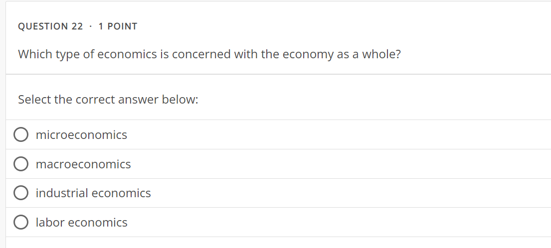 Solved QUESTION 22 * 1 POINTWhich type of economics is | Chegg.com Solved QUESTION 22 * 1 POINTWhich type of economics is | Chegg.com