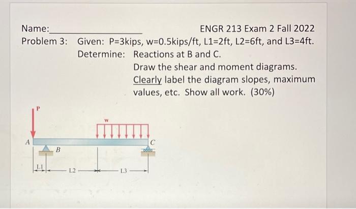 Solved ENGR 213 Exam 2 Fall 2022 blem 3: Given: | Chegg.com