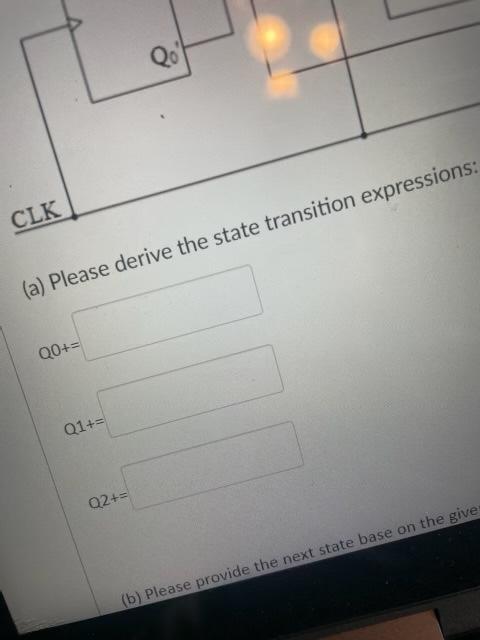 Solved ase derive the state transition expressions:CLK (a) | Chegg.com