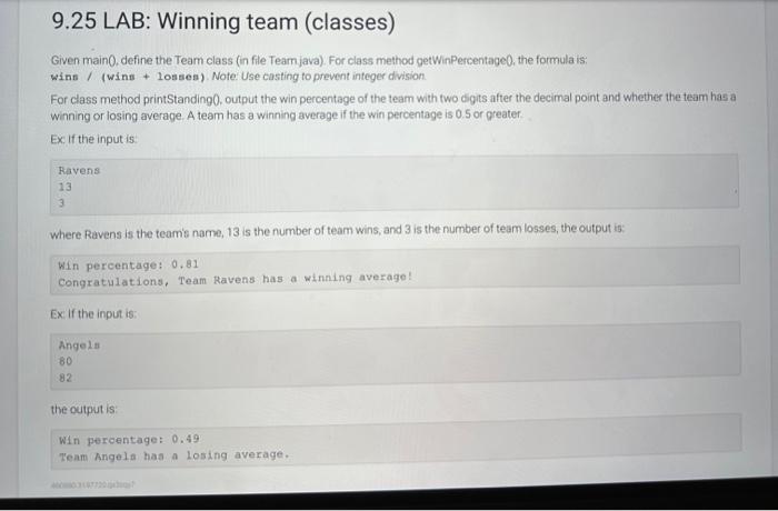 Solved Given main 0, define the Team class (in file Team | Chegg.com