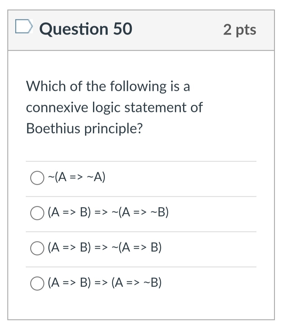 Which of the following is a connexive logic statement | Chegg.com