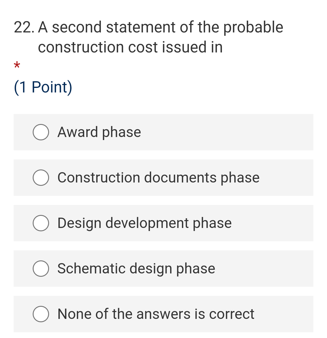 Solved 22. A second statement of the probable construction | Chegg.com