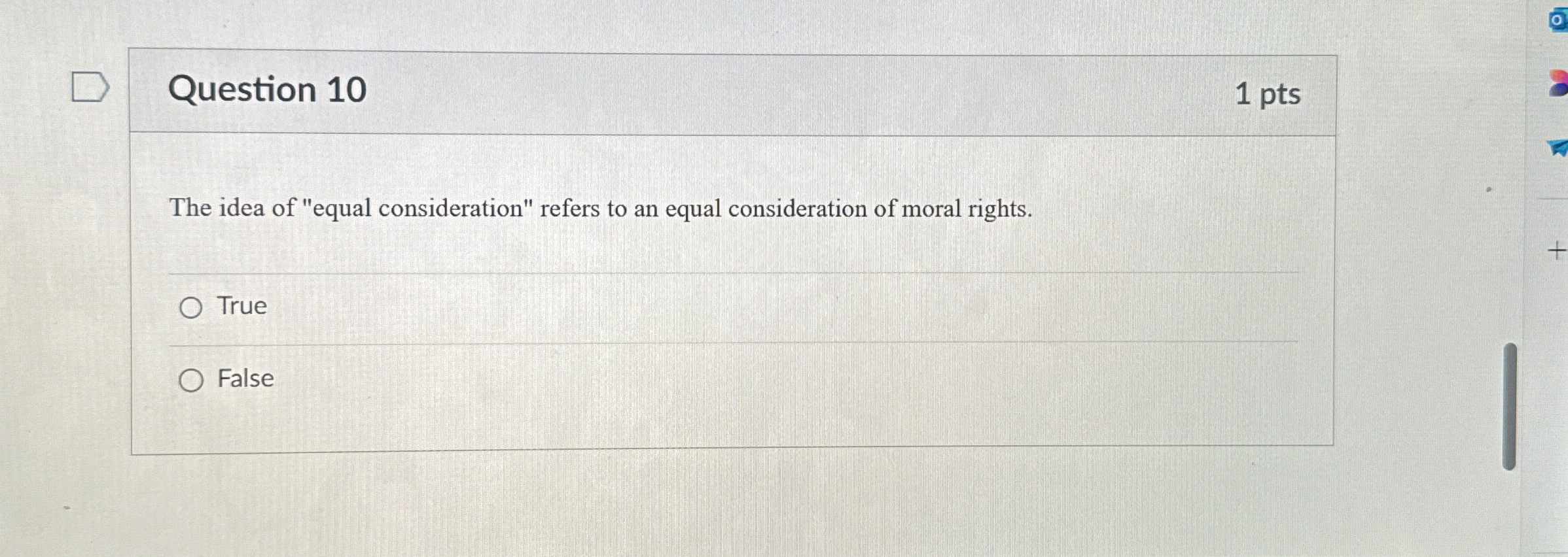 Solved Question 101 ﻿ptsThe idea of "equal consideration" | Chegg.com