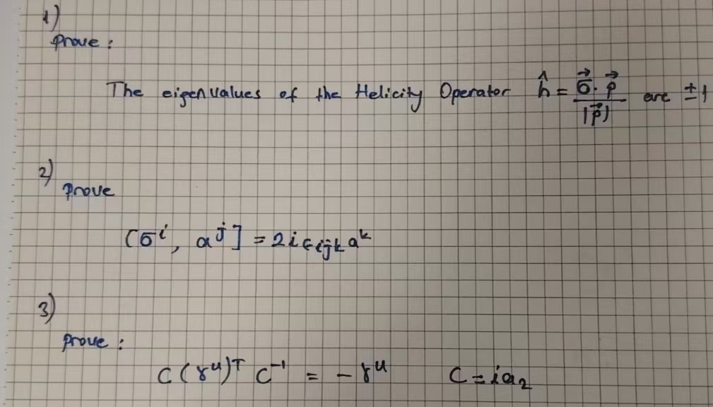 Solved prove:The eigenvalues of the Helicity Operator | Chegg.com