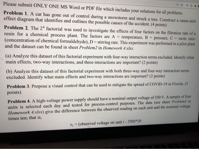 Please submit ONLY ONE MS Word or PDF file which | Chegg.com