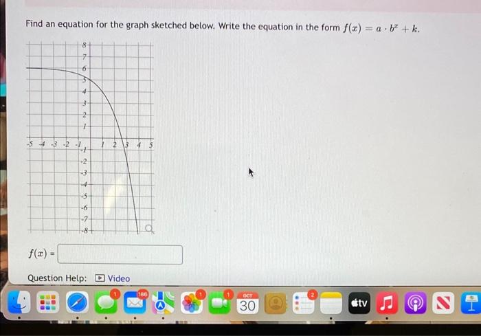 Solved Find an equation for the graph sketched below. Write | Chegg.com
