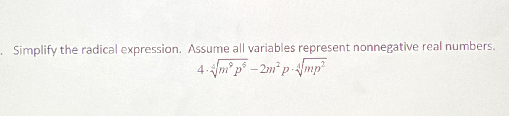 Simplify the radical expression. Assume all variables | Chegg.com