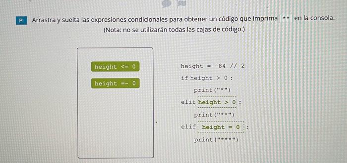 Solved Inserta los cuadros de código en las posiciones | Chegg.com