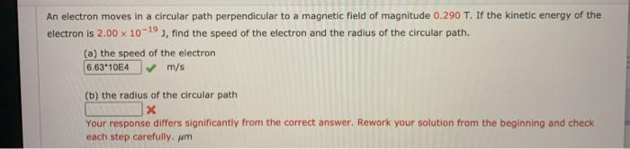 Solved An electron moves in a circular path perpendicular to | Chegg.com