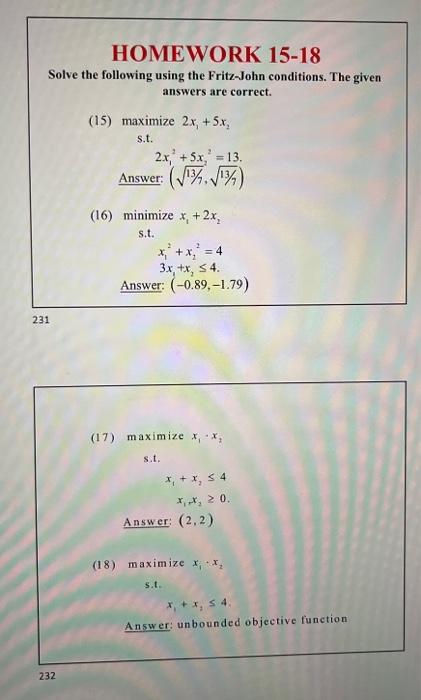 Solved HOMEWORK 15-18 Solve the following using the | Chegg.com