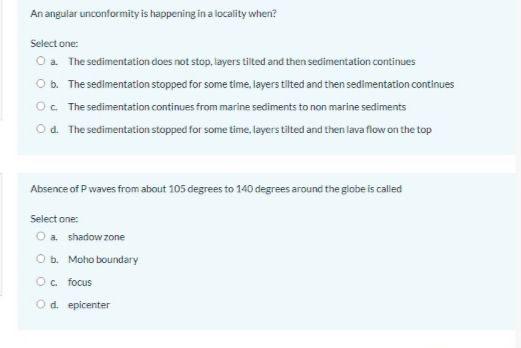 Solved An Angular Unconformity Is Happening In A Locality