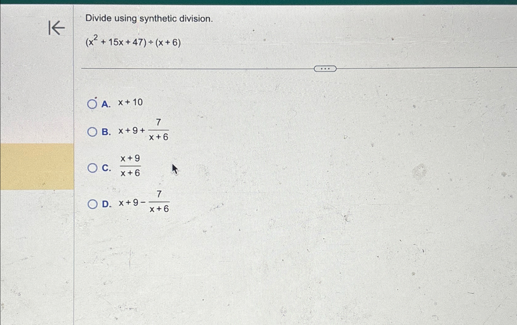 Solved Divide using synthetic | Chegg.com