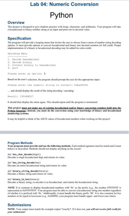 Solved Overview This project is designed to give students | Chegg.com