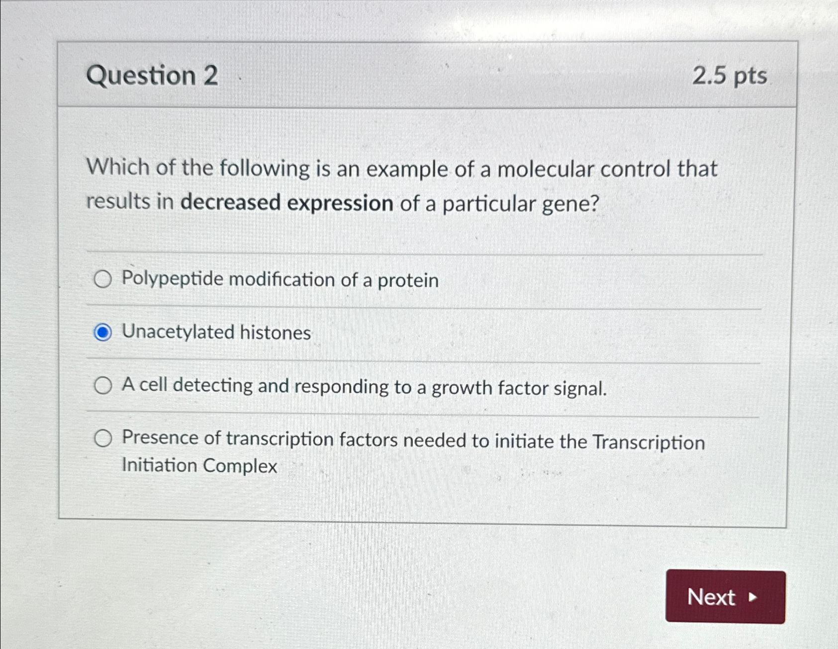 Solved Question 22.5ptsWhich of the following is an example | Chegg.com