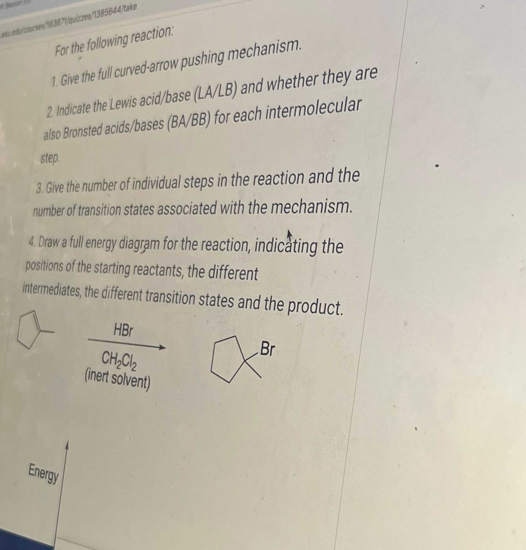 Solved For the following reaction:Give the full curved-arrow | Chegg.com