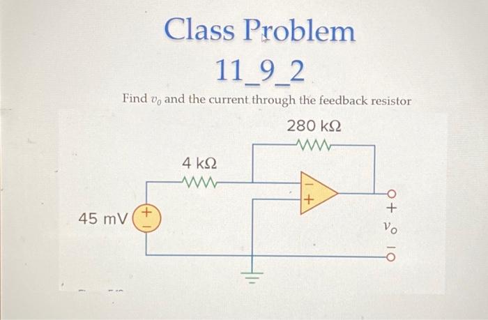 Solved Class Problem 11_9_2 Find v0 and the current through | Chegg.com