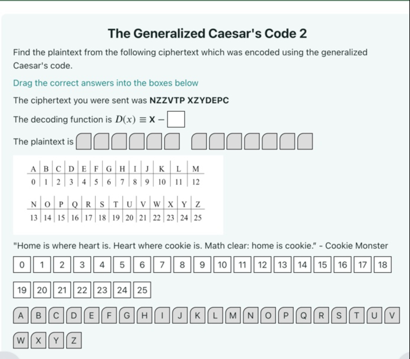 The Generalized Caesar's Code 2Find the plaintext | Chegg.com