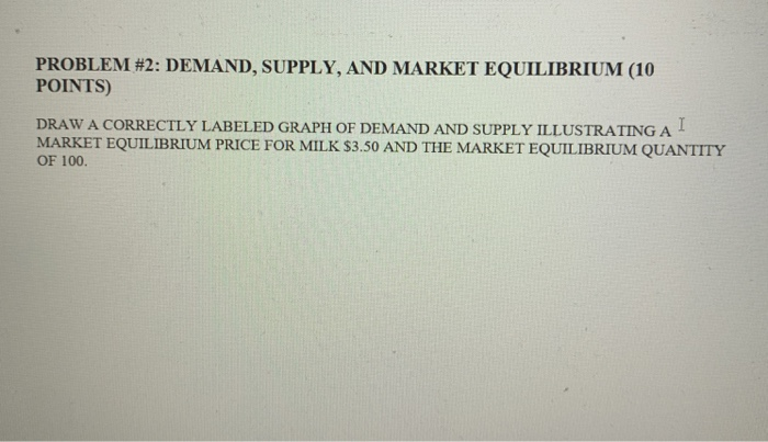 Solved PROBLEM #2: DEMAND, SUPPLY, AND MARKET EQUILIBRIUM | Chegg.com